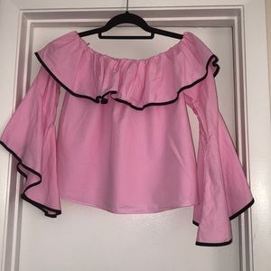 Zara | Tops | Zara Pink Off Shoulders Blouse | Poshmark
